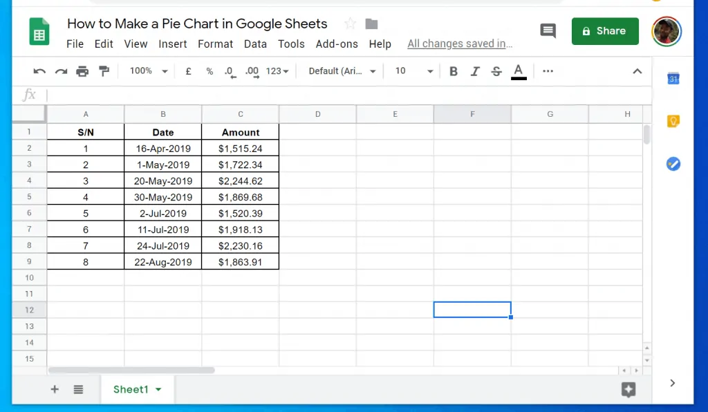 How to Make a Pie Chart in Google Sheets - Itechguides