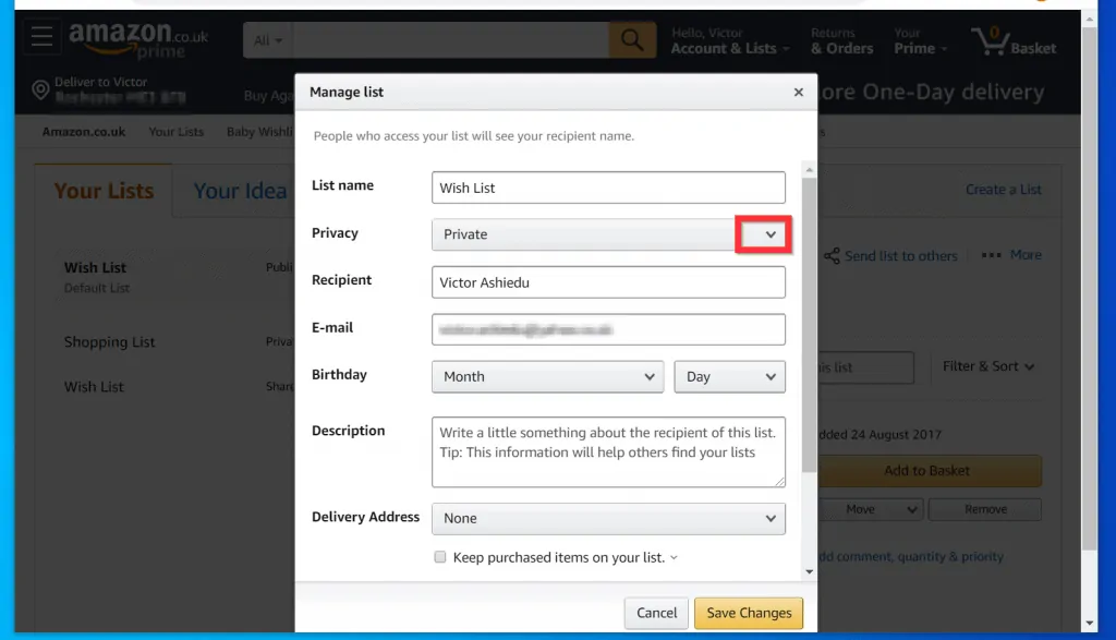 How to Share Amazon Wish List - Itechguides