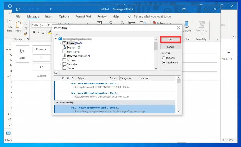 How to Attach an Email in Outlook App (Windows, Android, iOS) - Itechguides