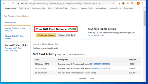 How to Check Amazon Gift Card Balance from a PC, iPhone or Android