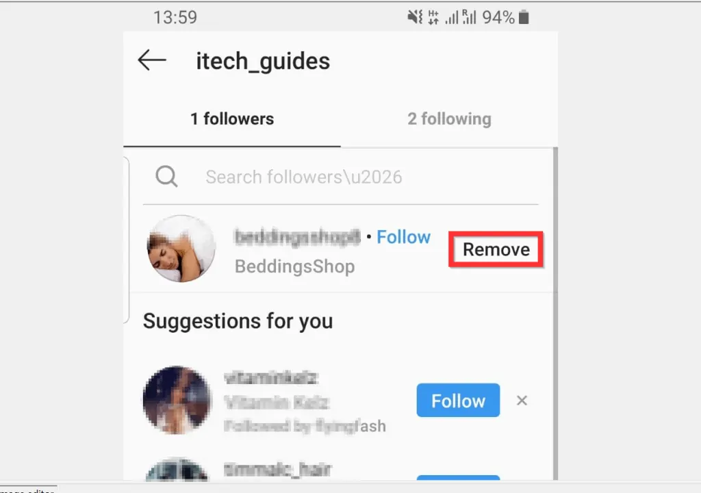 How to Remove Followers on Instagram - Itechguides