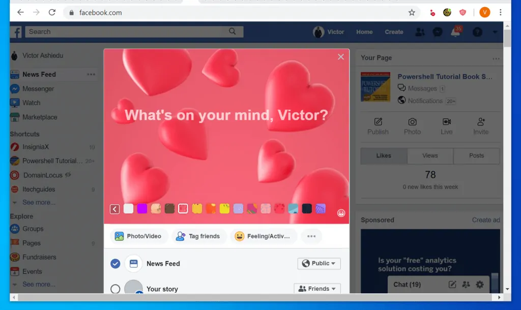 How to Make a Heart on Facebook - Itechguides