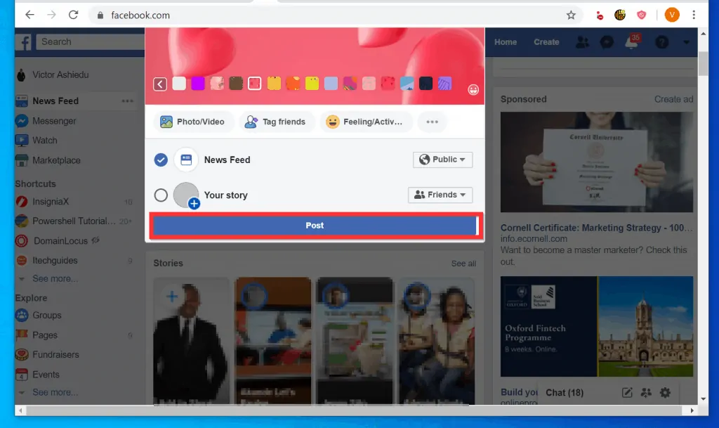 How to Make a Heart on Facebook - Itechguides