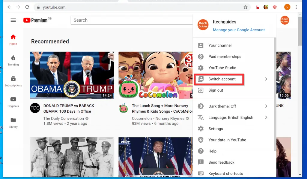 How to Sign Out of YouTube App or YouTube.com - Itechguides