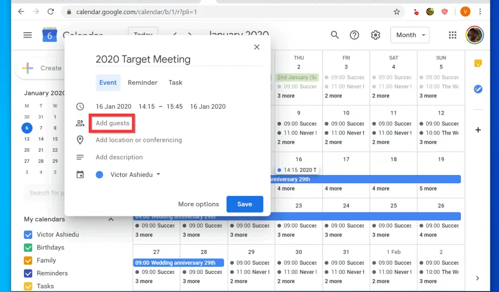 How to Send a Google Calendar Invite - Itechguides
