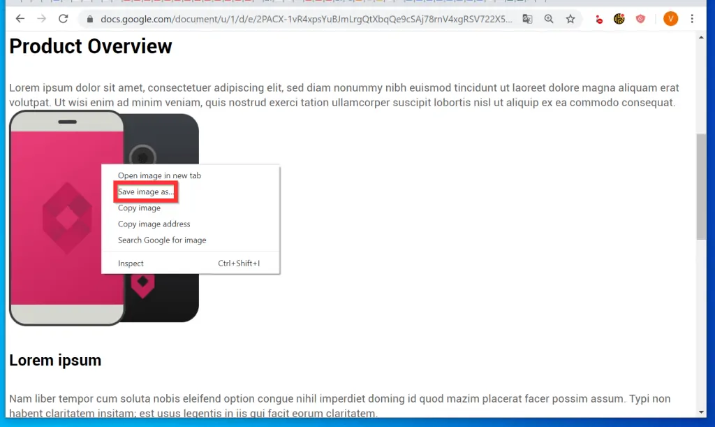 How to Save an Image from Google Docs - Itechguides