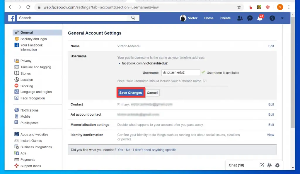 How to Change Facebook URL - Itechguides