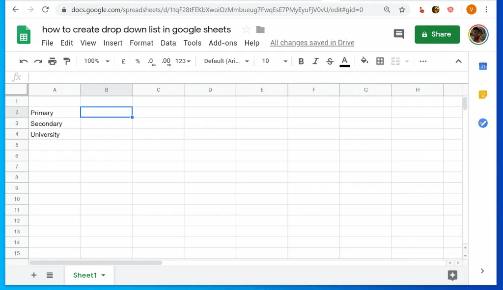 How to Create Drop Down List in Google Sheets - Itechguides