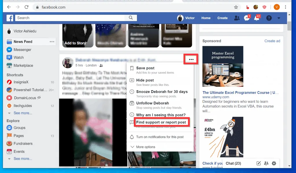 How to Report Someone on Facebook - Itechguides