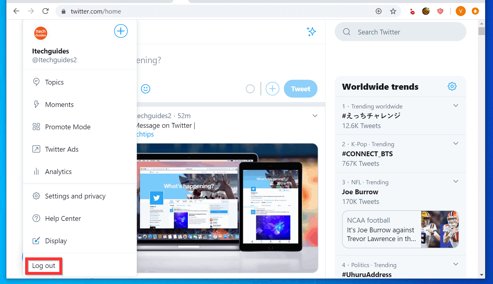 How to Logout of Twitter from a PC, Android or iPhone