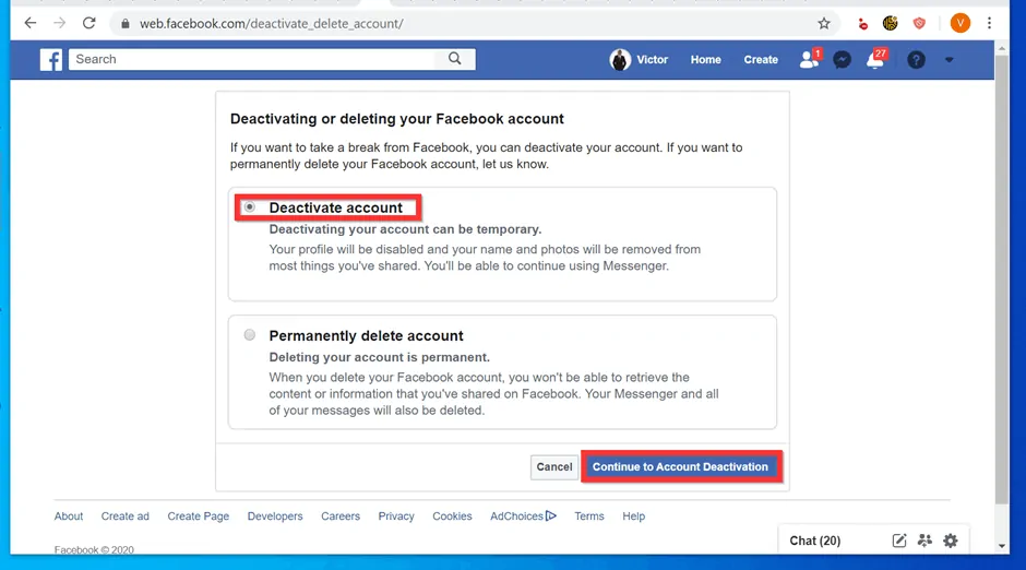 How to Temporarily Deactivate Facebook - Itechguides