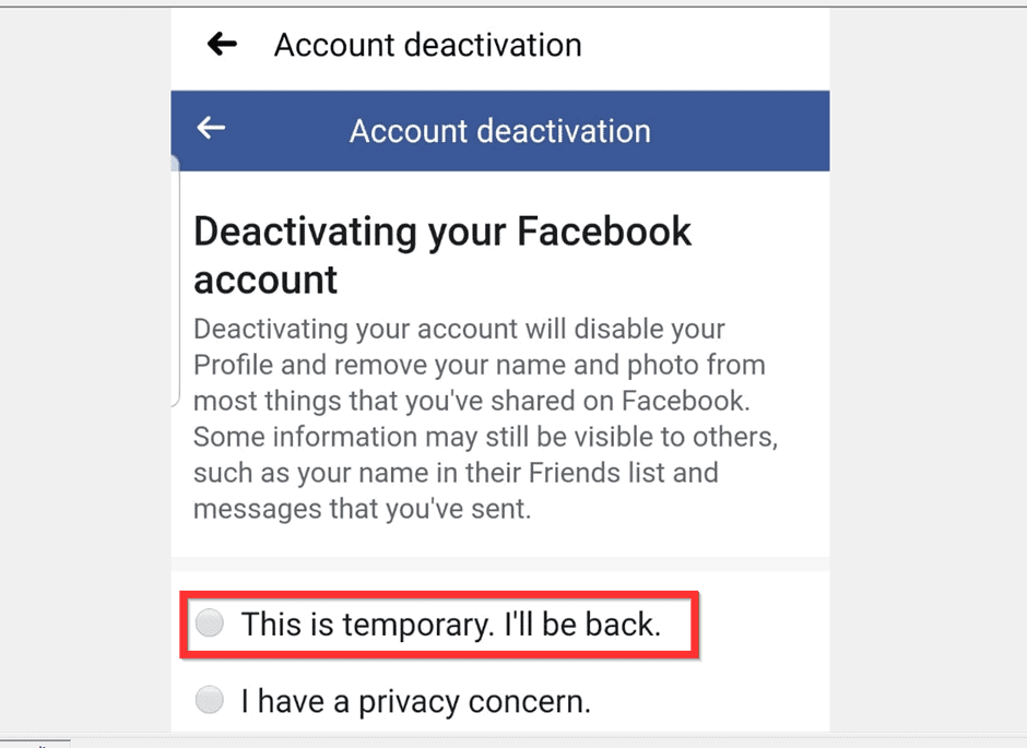 How to Temporarily Deactivate Facebook - Itechguides