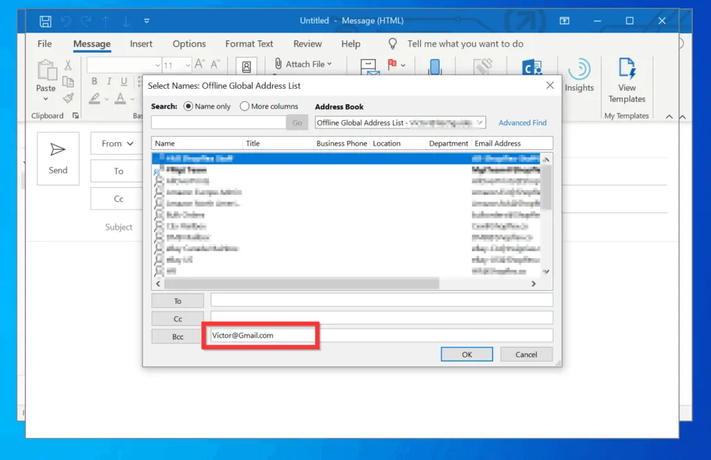 How to Bcc in Outlook - Itechguides