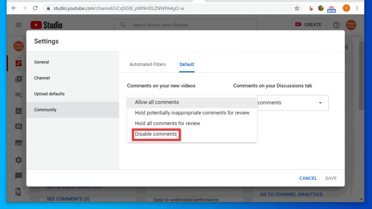 How to Disable Comments on YouTube from a PC, IPhone or Android