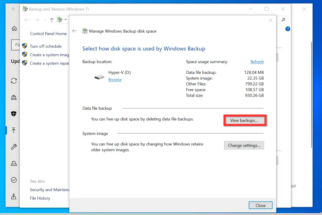 How to Delete Backup Files in Windows 10 - Itechguides