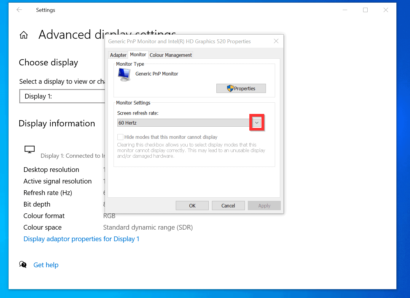 How to Change Refresh Rate Windows 10 - Itechguides.com