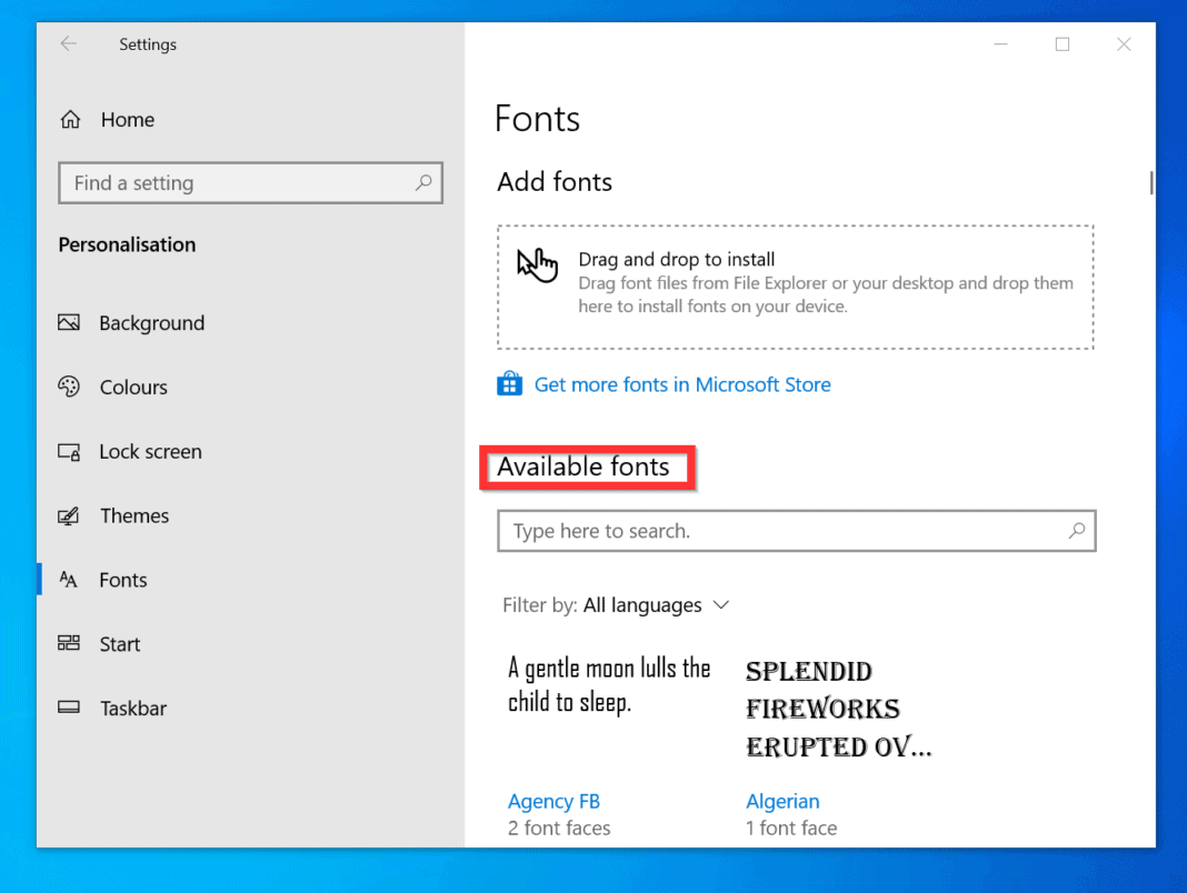 How to Add Fonts Windows 10 (2 Methods) - Itechguides.com