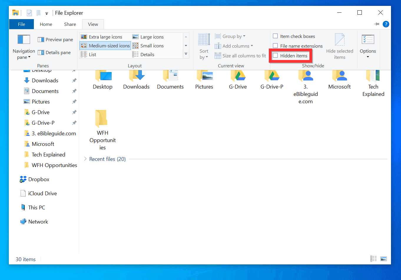 How To Unhide Folders In Windows 10 (3 Steps) - Itechguides.com How To Unhide Folders In Windows 10 (3 Steps) - Itechguides.com