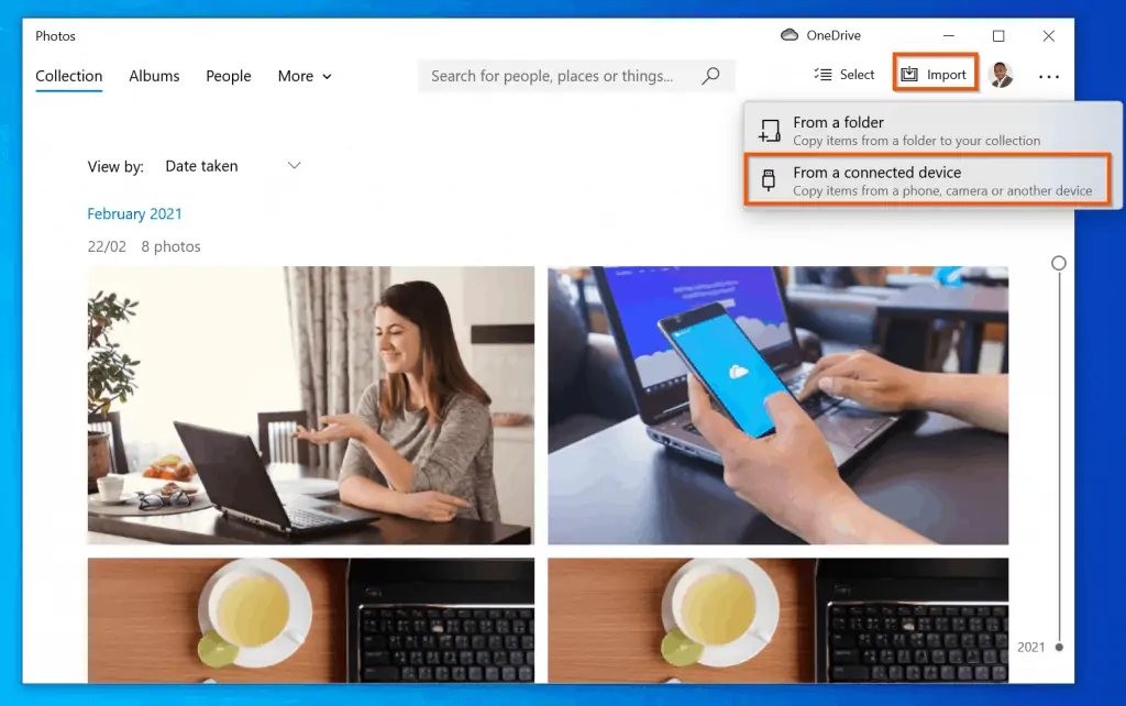 How to Import Photos From a Phone to Windows 10 Photos App - Itechguides