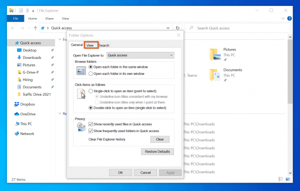 Reset File Explorer Windows 10 - Reset File Explorer To Default View