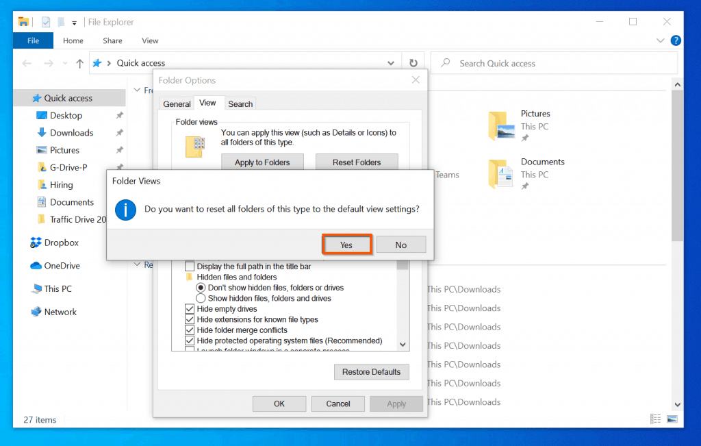Reset File Explorer Windows 10 - Reset File Explorer To Default View