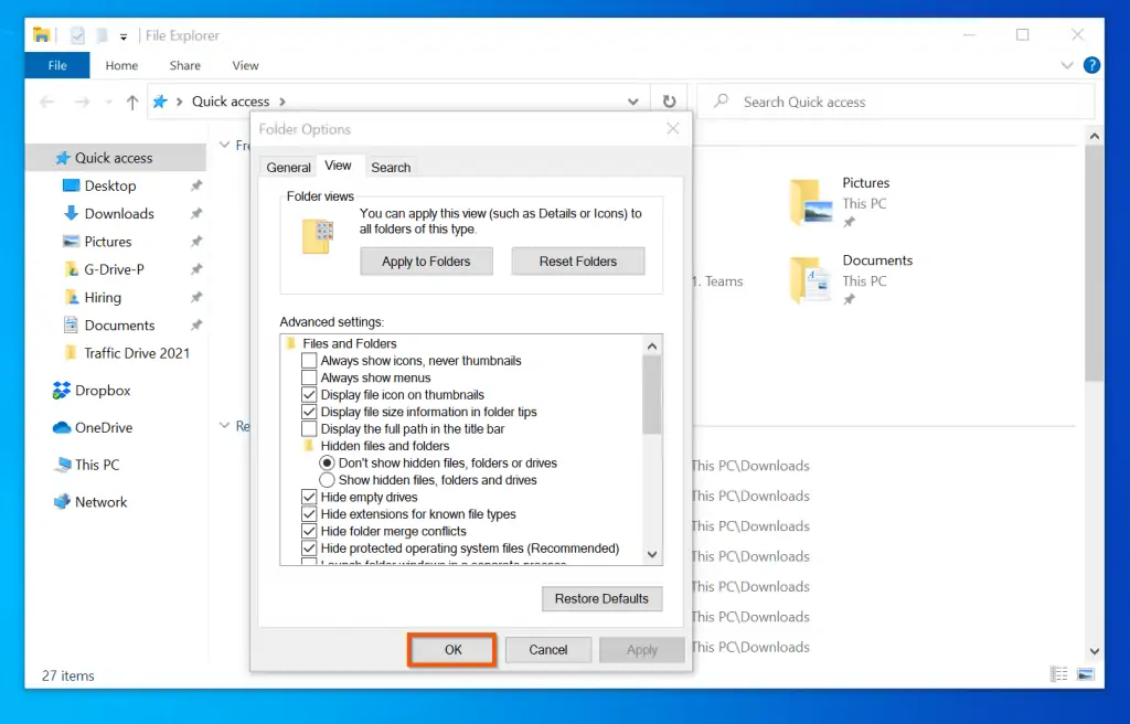 How to Reset File Explorer to Default View in Windows 10 - Itechguides