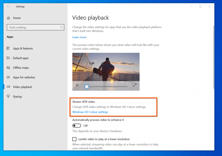 Video Playback Settings in Windows 10 - Change, or Fix Problems