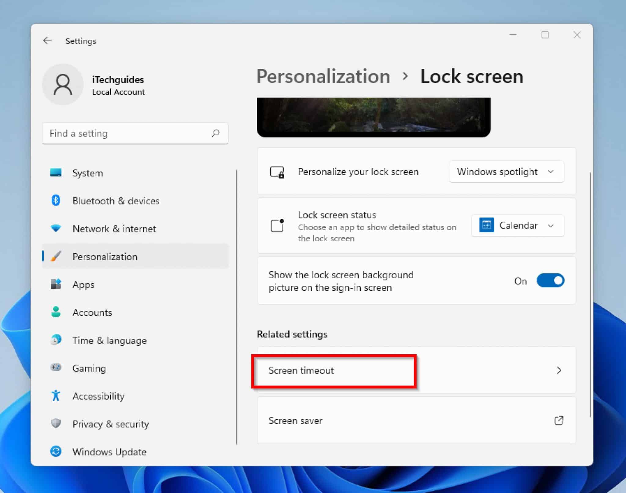 Windows 11 Lock Screen Timeout - Itechguides.com