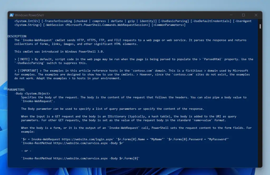 Powershell Curl Invoke Webrequest Syntax Parameters Examples Itechguides