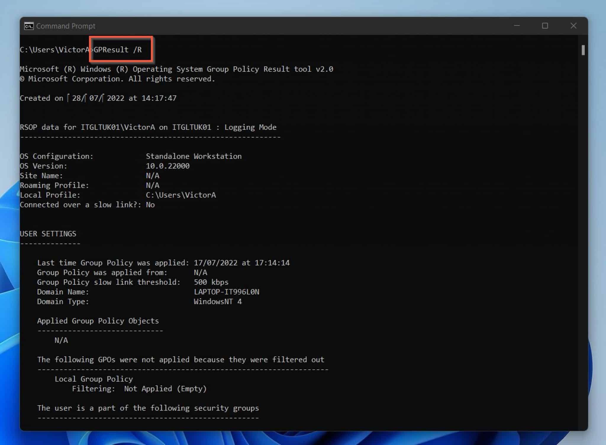 GPResult Command Explained: Syntax, Parameters, Examples
