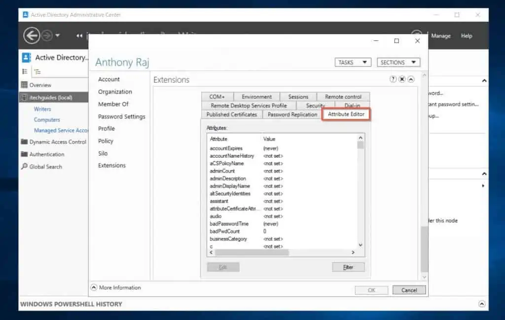 How to Use Active Directory Attribute Editor - Itechguides How to Use Active Directory Attribute Editor - Itechguides