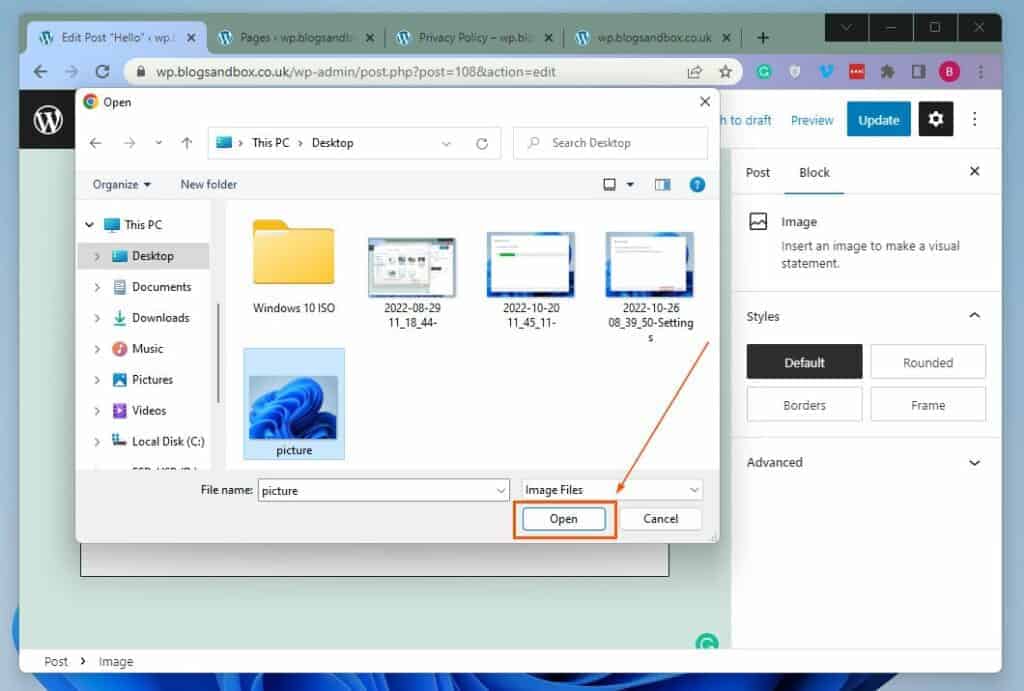 How to Add a Caption to a Photo in WordPress - Itechguides.com