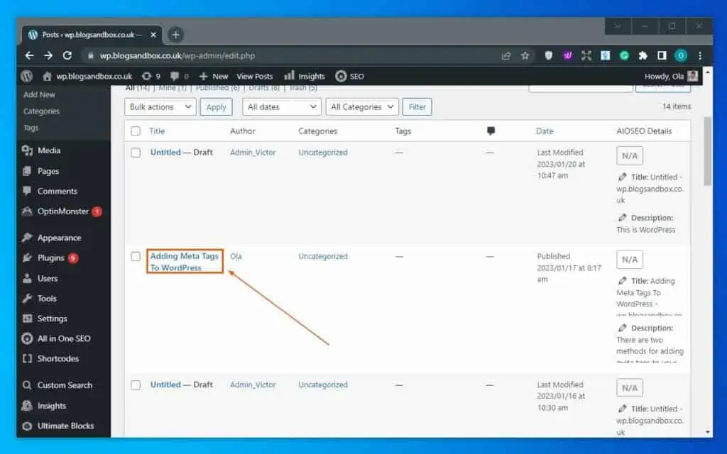 How to Add Meta Tag to WordPress - Itechguides