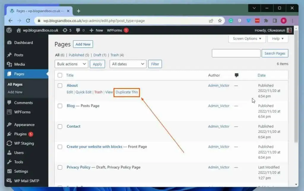 How to Duplicate a Page in WordPress - Itechguides