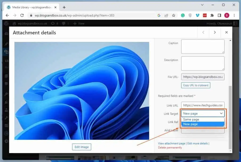 How to Add a Hyperlink to a JPEG Image in WordPress - Itechguides