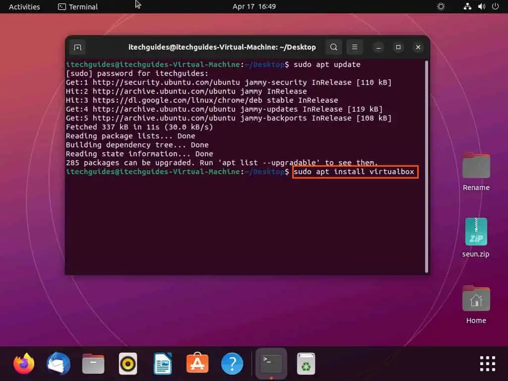 How To Install Or Uninstall Virtualbox In Ubuntu Itechguides