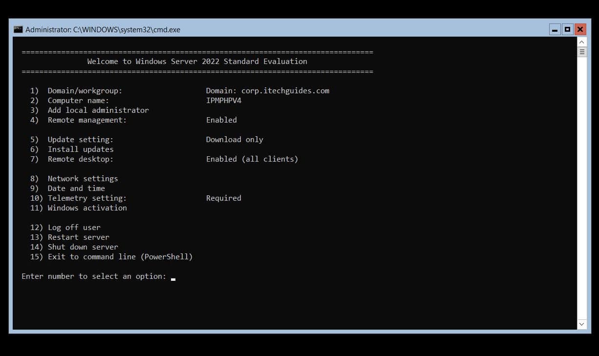 How to Install and Configure Windows Server 2022 Core - Itechguides